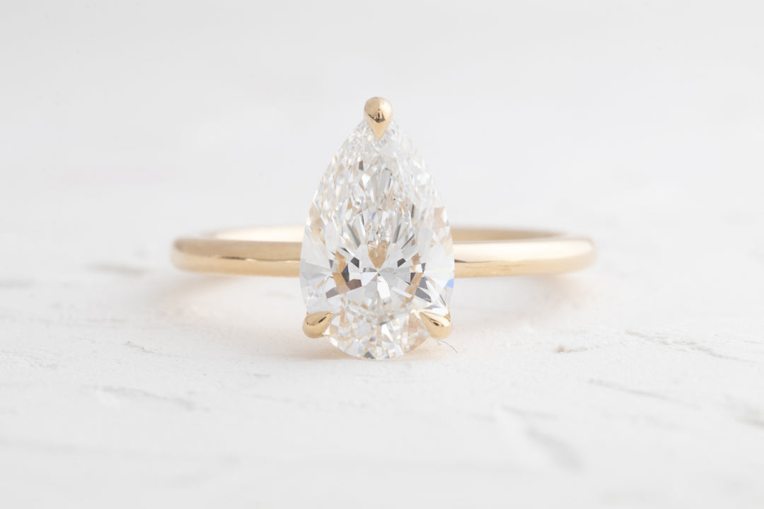 Lucia Engagement Ring | Pear | Heart Tulip Prongs | Forever